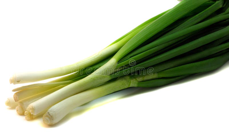Verse groene uien stock foto. Image of geïsoleerd, eten - 9419442