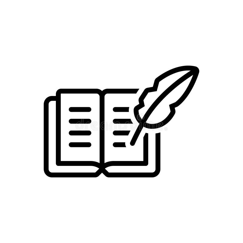 Black Line Icon for Verse, Poetry and Poem Stock Illustration ...