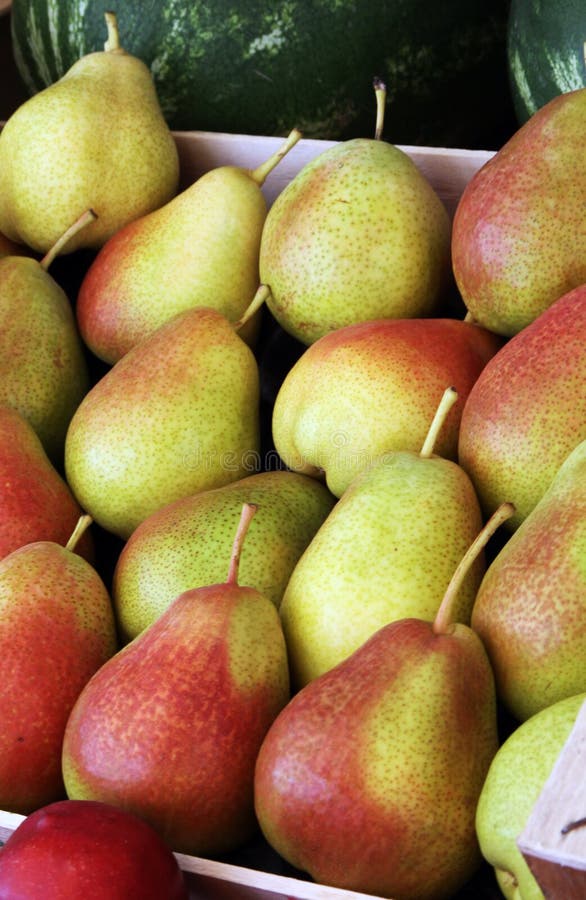 Verse Peren Met Rode En Gele Huid Stock Foto - Image of plaats, peer ...