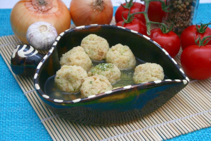 Verse Soep Met Vleesballetjes Stock Afbeelding - Image of versheid ...