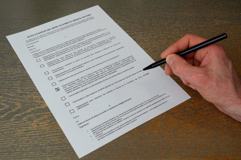 France Lockdown Form for Getting Out Editorial Photography - Image of ...