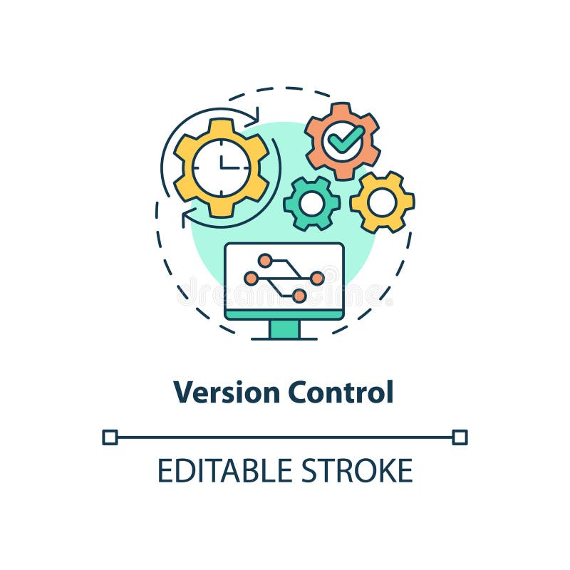 Version Control Concept Icon Stock Vector - Illustration of cyber ...