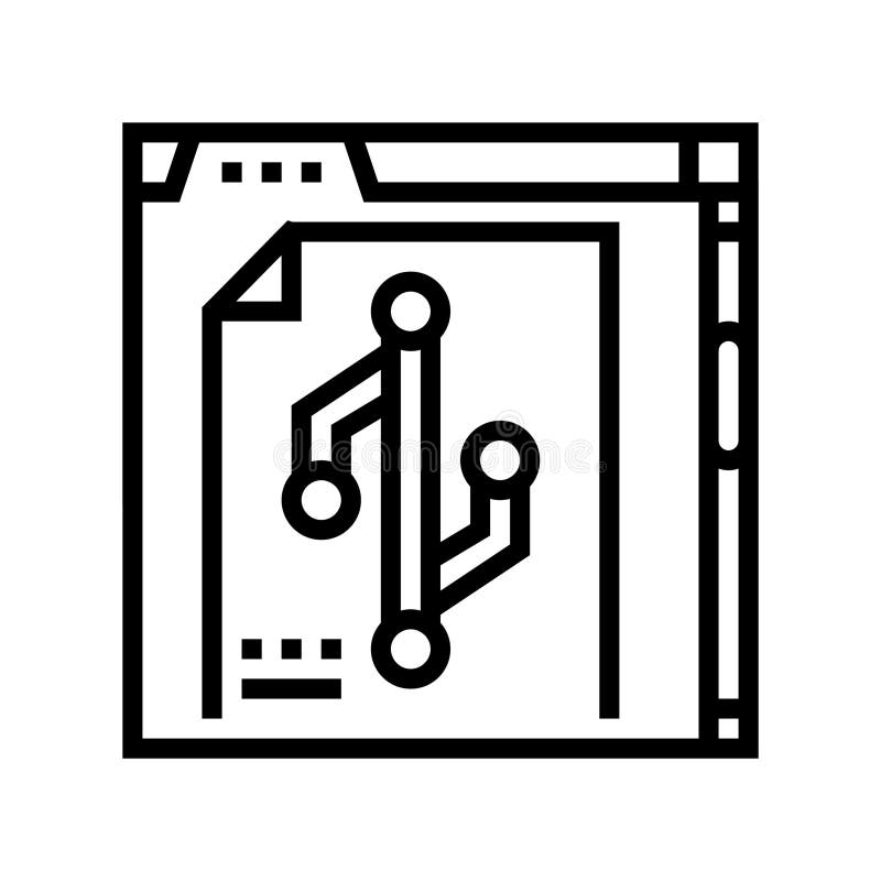 Version Control Technical Writer Line Icon Vector Illustration Stock ...