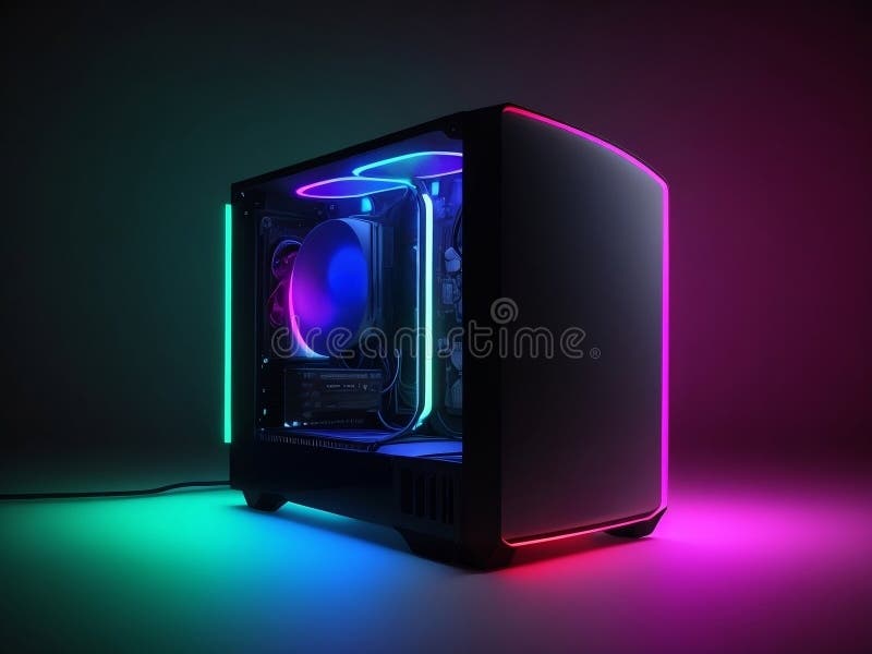 Gaming Pc Desktop Cabinet Computer with RGB LED Lighting and Wire ...