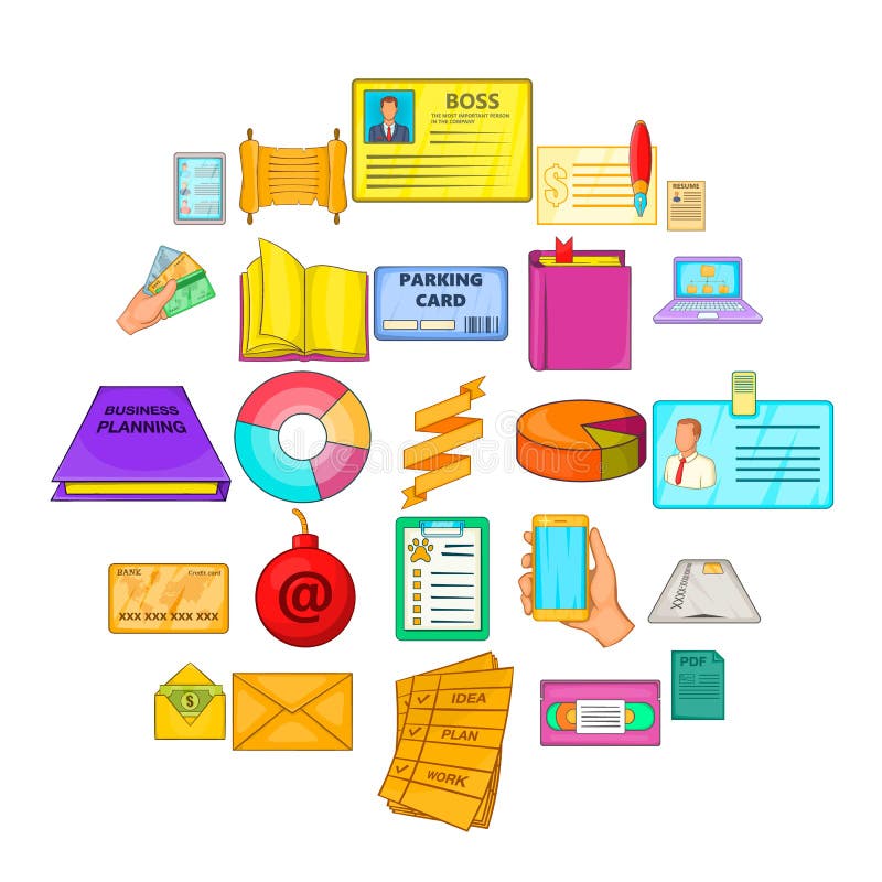 Version Icons Set, Cartoon Style Stock Vector - Illustration of folder ...