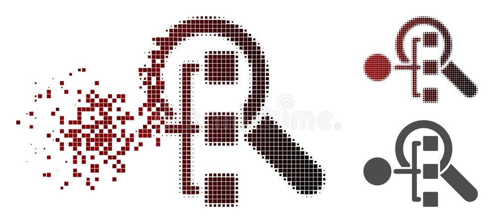 Versplinterd Dot Halftone Explore Structure Icon Vector Illustratie ...