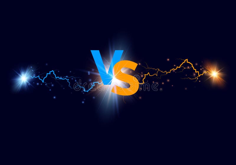 Versus Background. Blue and Red Lights with Text VS. Vector ...