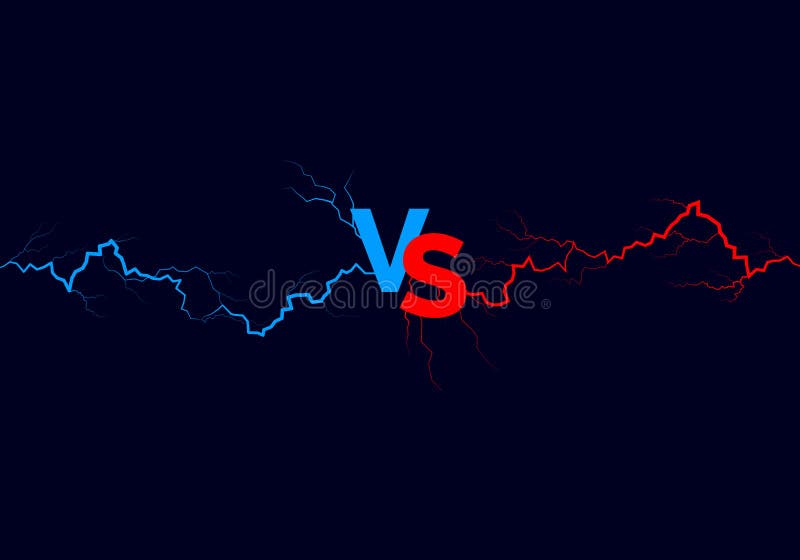 Versus Background. Blue and Red Forces Lights with Text VS Stock Vector ...