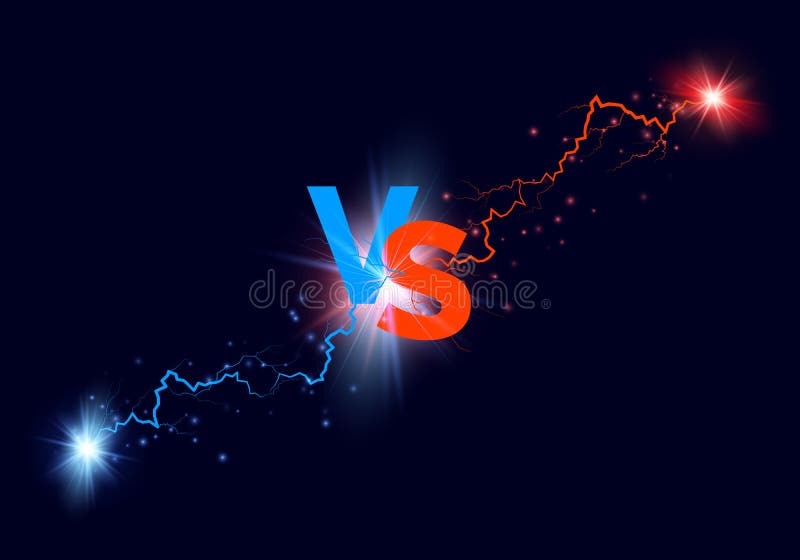 Versus Background. Blue and Red Lights with Text VS. Vector ...