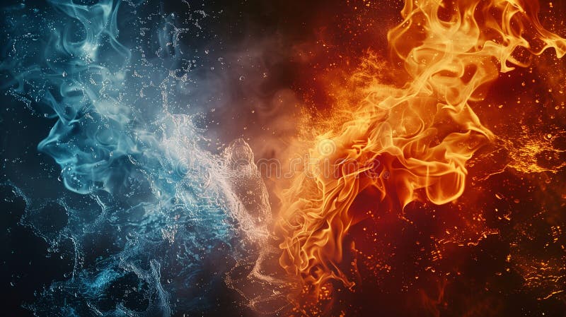 Water Vs Fire Stock Illustrations – 96 Water Vs Fire Stock ...