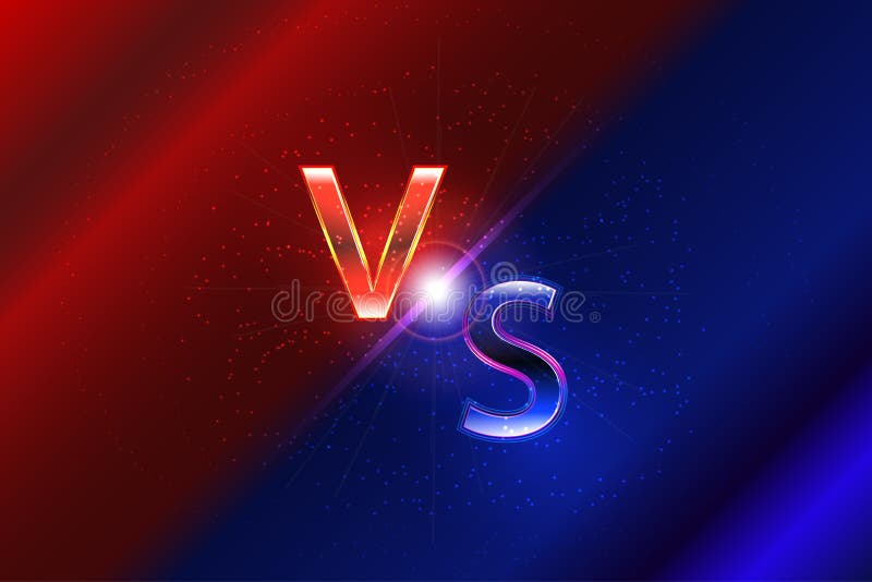 Versus Background with Sparkle Dots and Neon VS Letters. Red and Blue ...