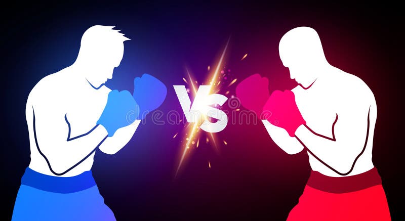 Two Boxer Fight Against. Versus Concept Stock Vector - Illustration of ...
