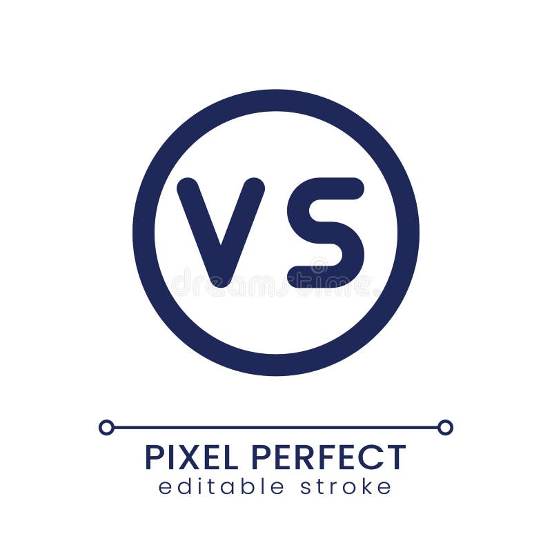 Versus Button Pixel Perfect Linear Ui Icon Stock Vector - Illustration ...