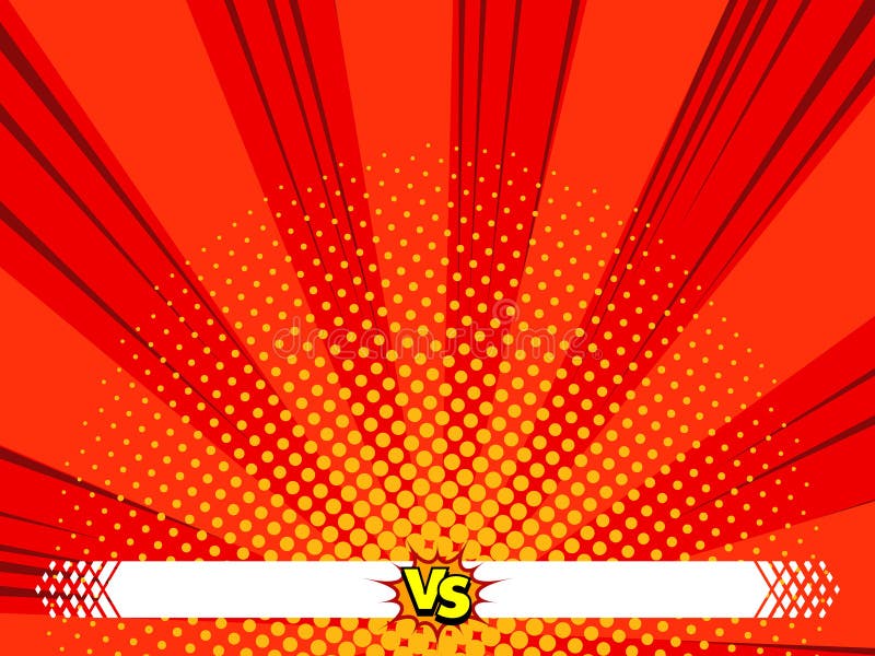 Comic Versus Super Hero Battle Intro Background Stock Illustrations