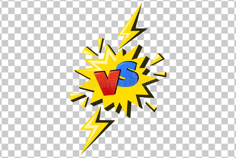Versus Comic Design with Lightning. Yellow Flash with Vs Symbol Stock ...