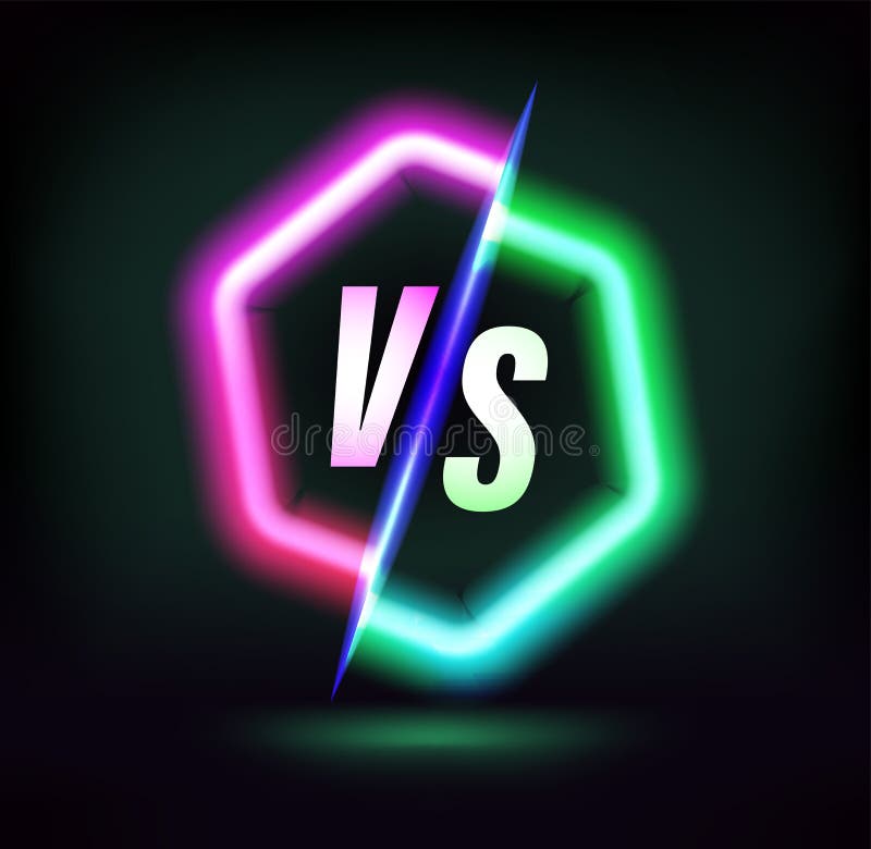 Versus Concept. Glowing Logo Stock Vector - Illustration of layout ...