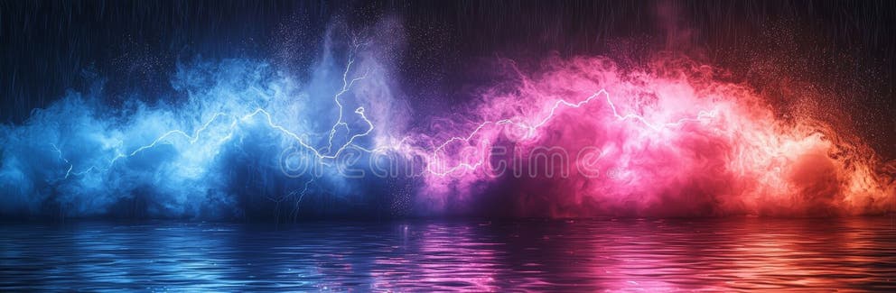 A Versus Design Features Purple and Green Thunder Colliding ...