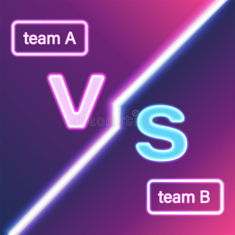 Versus Design Template for Battle for Team a Vs Team B, Abstract Neon ...