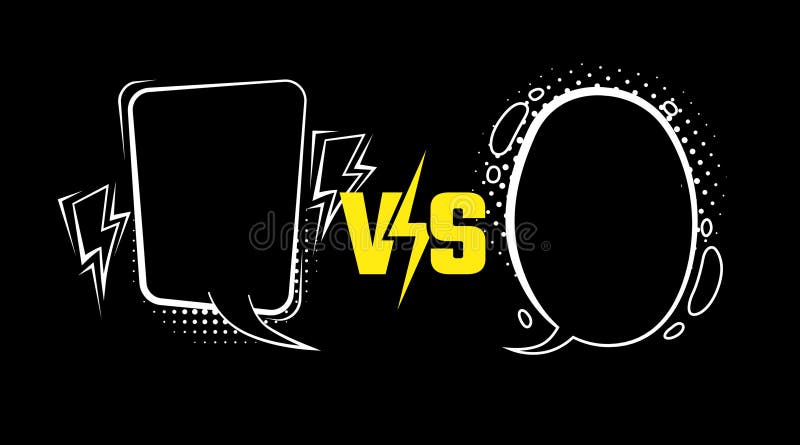 Versus Frames Battle Visualization Place for Fighters Faces VS Comic ...