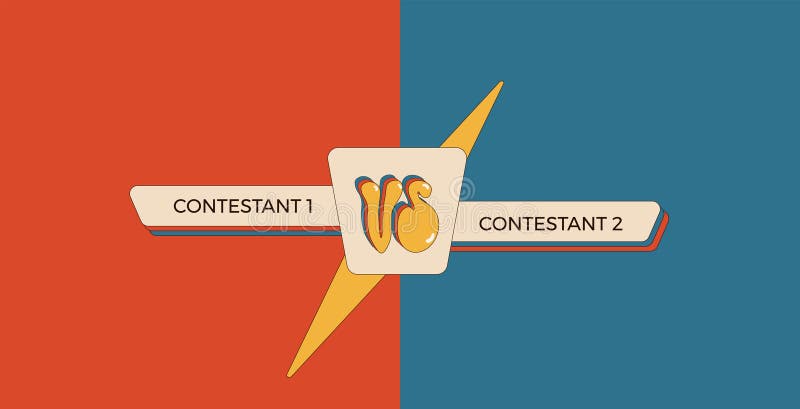 Versus Groovy Retro Comparison Blank. Vs Vector Background. Template ...