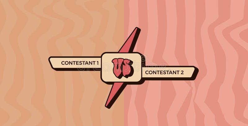 Versus Groovy Retro Comparison Blank. Vs Vector Background. Template ...