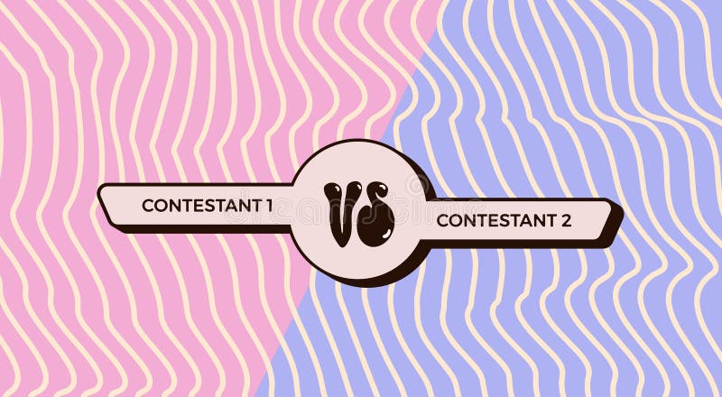 Versus Groovy Retro Comparison Blank. Vs Vector Background. Template ...