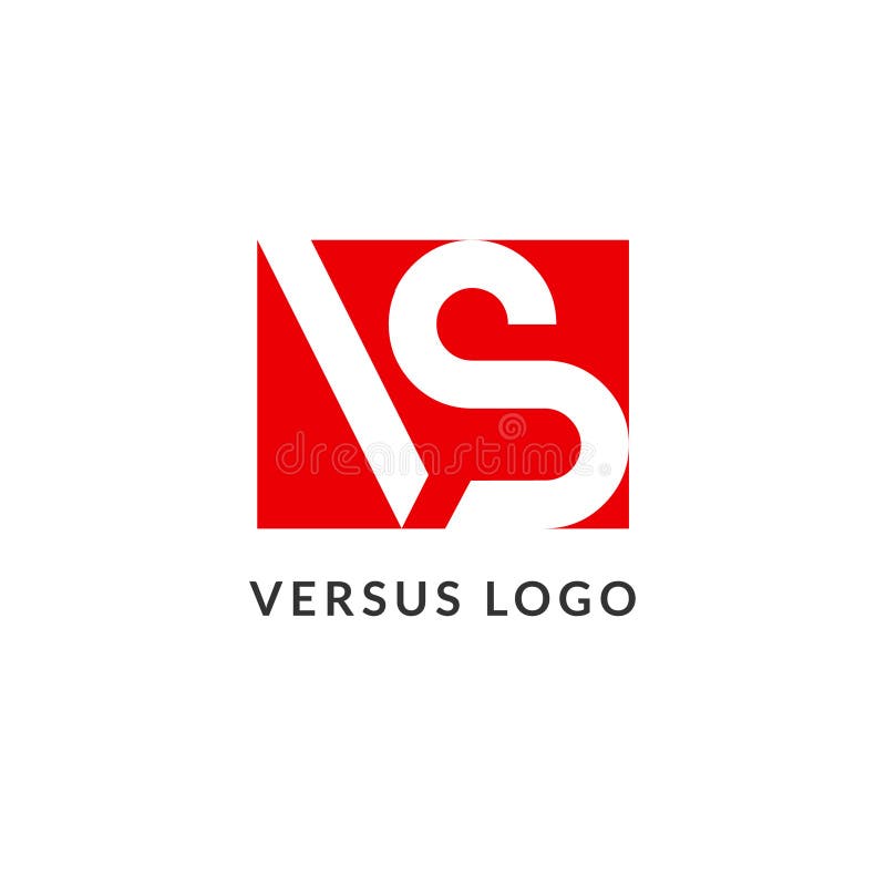 Versus Letters Logo. Flat Competition Concept Design Emblem Stock ...