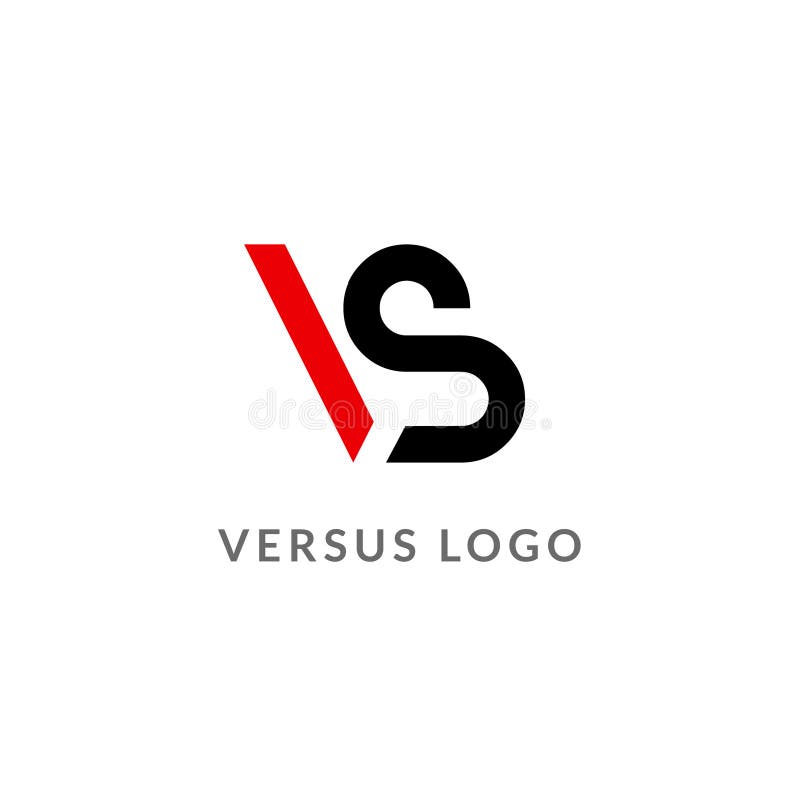 Versus Letters Logo. Flat Competition Concept Design Emblem Stock ...