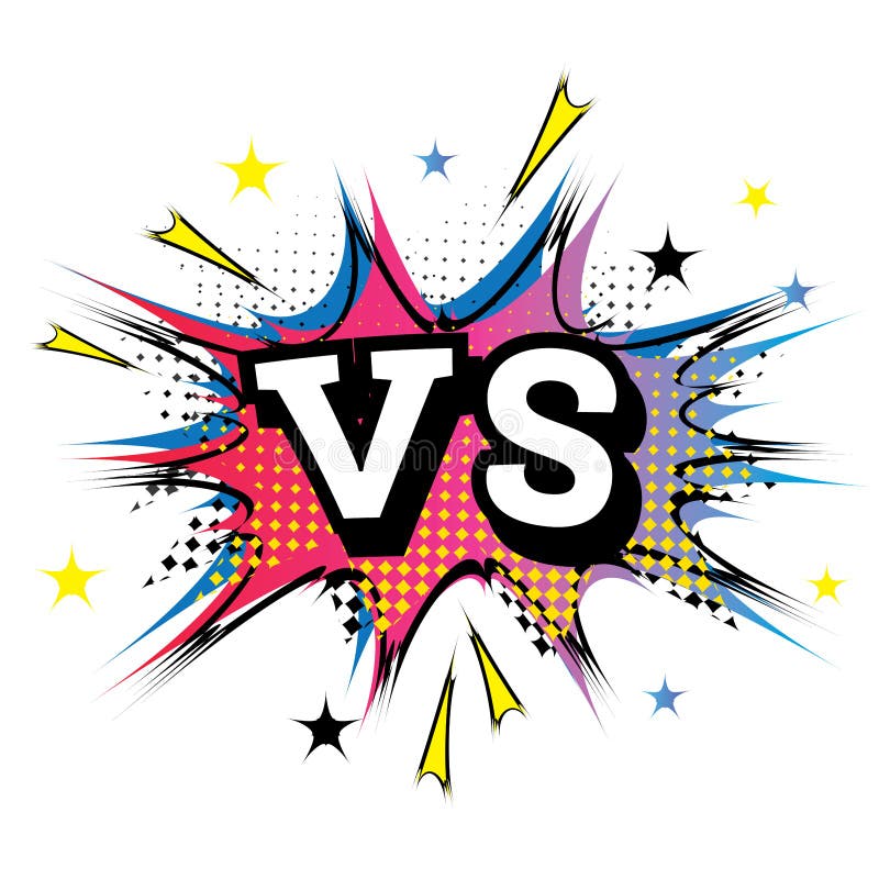 Versus Letters or VS Logo. Comic Text in Pop Art Style Stock Vector ...