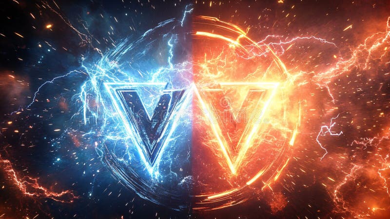 Versus Logo on Holographic Background for Dynamic Designs Stock ...