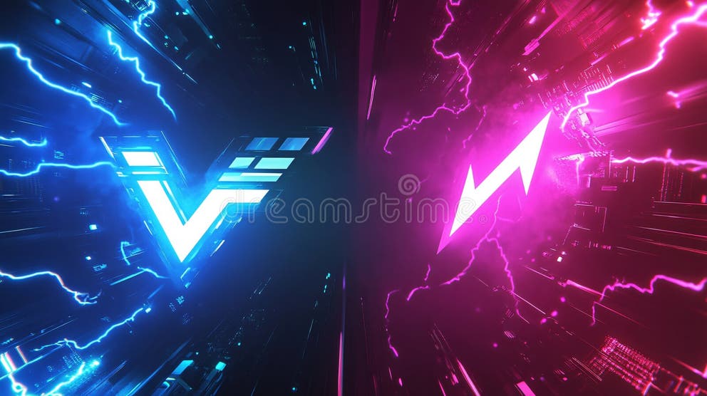 Versus Logo on Holographic Background for Dynamic Designs Stock ...