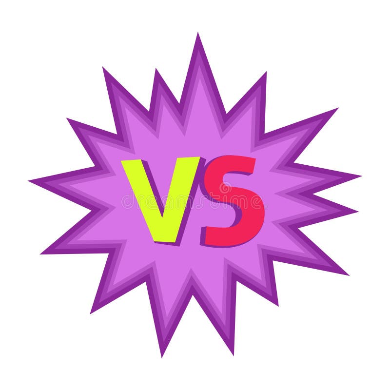 Versus Logo or Vs Letters Icon on Starburst Speech Bubble Shape ...