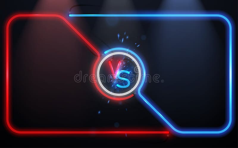 Versus Neon Frame with Spark Effect Stock Vector - Illustration of ...