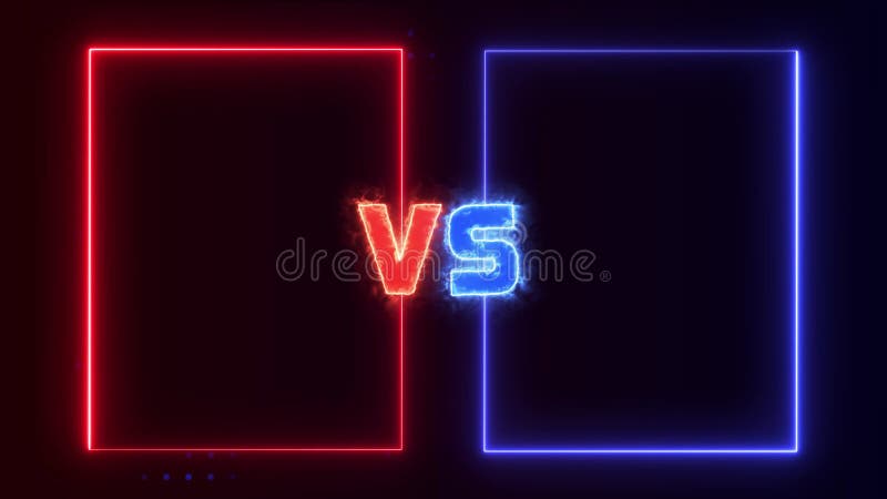 Vs Versus Neon Red and Blue Versus Neon Battle Battle Animation Stock ...