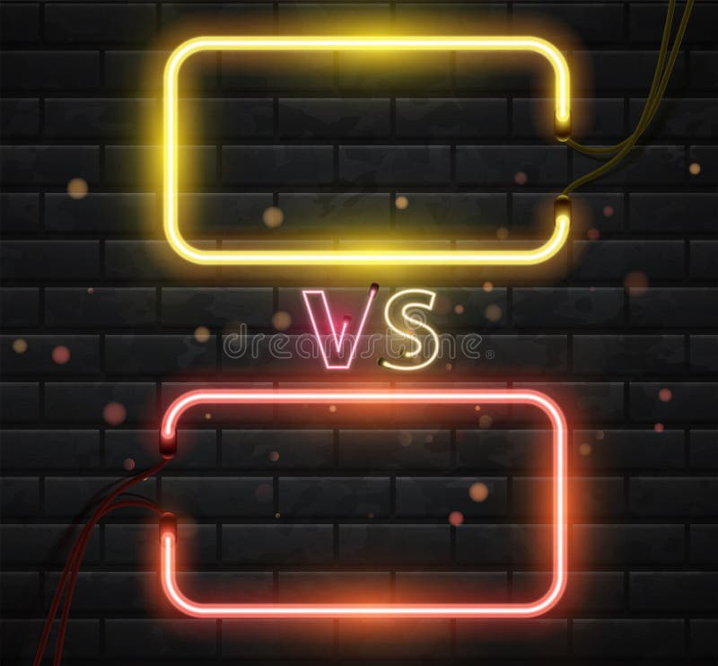Versus neon sign stock vector. Illustration of abstract - 236775598
