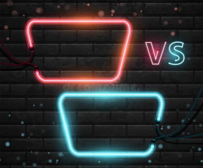 Versus neon sign stock vector. Illustration of bright - 237247888