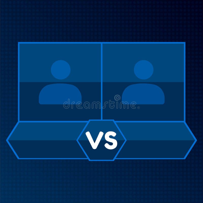 Versus Screen with Blank Square Frames. Blue Versus Board of Rivals ...