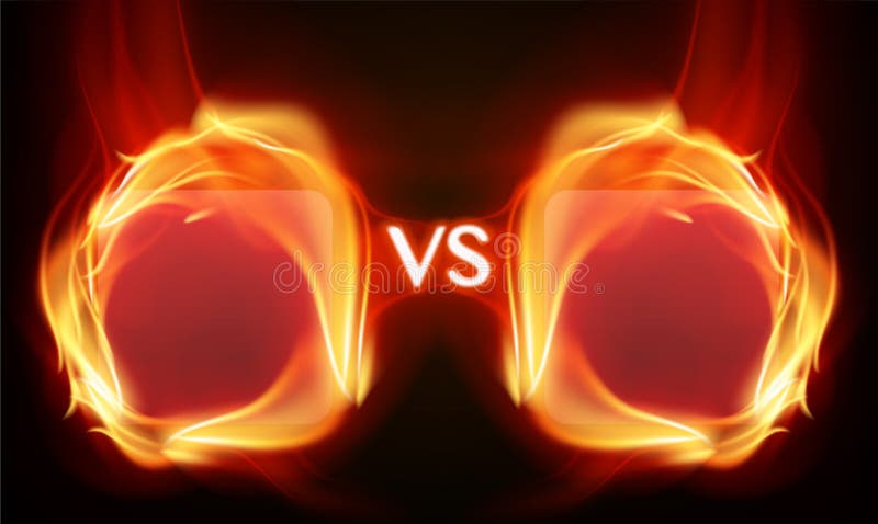 Versus Screen with Fire Frames Stock Vector - Illustration of fight ...