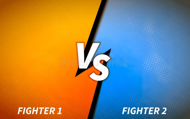 Versus Screen Template, Battle Headline in Orange and Blue Colours with ...