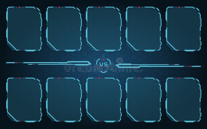 Versus Screen 5vs5 Player with Blue Hud Border Design Stock Vector ...