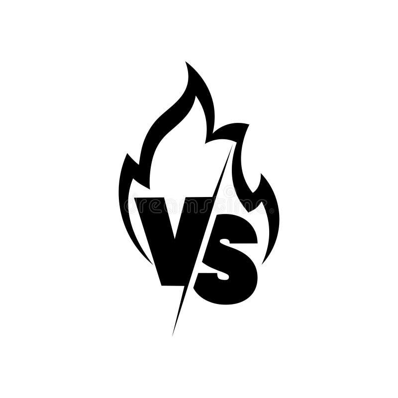Versus Sign Surrounded by Flames. Color Symbol Stock Illustration ...