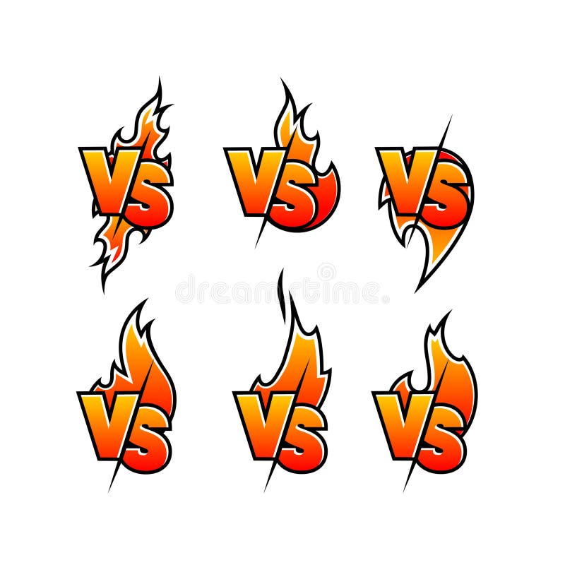 Versus Sign Surrounded by Flames. Color Symbol Stock Illustration ...