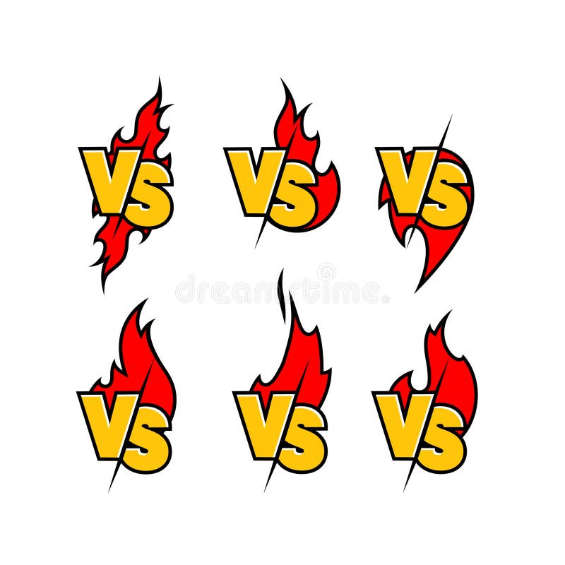 Versus Sign Surrounded by Flames. Color Symbol Stock Vector ...