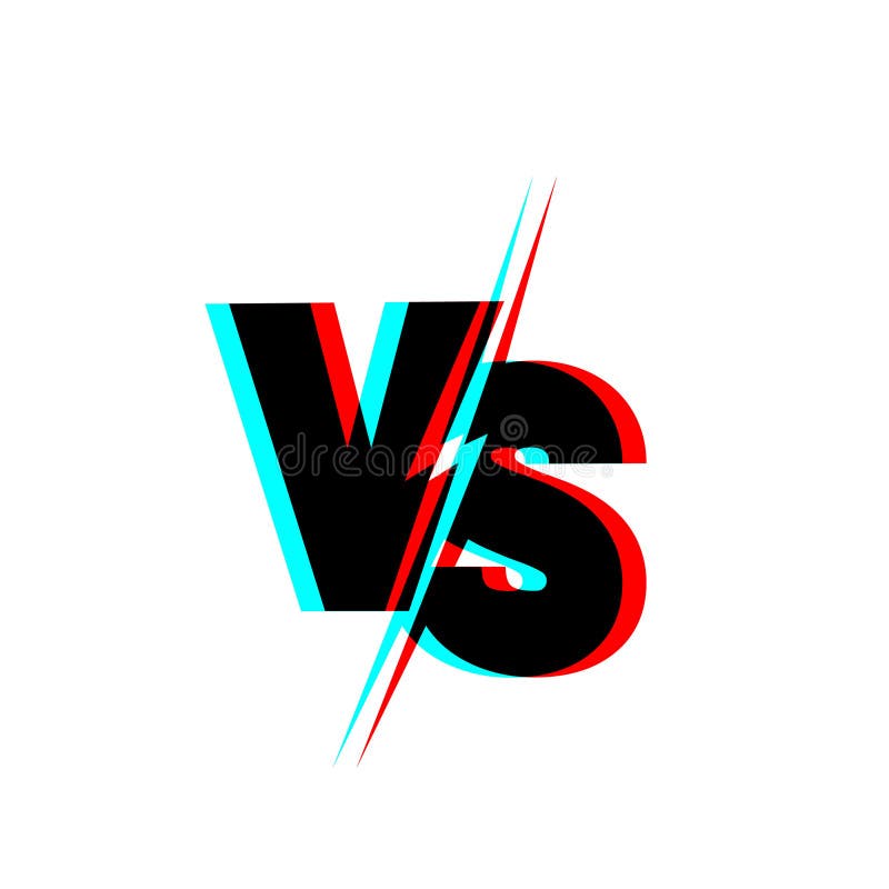 Versus Sign. Symbol with Glitch Effect Stock Vector - Illustration of ...