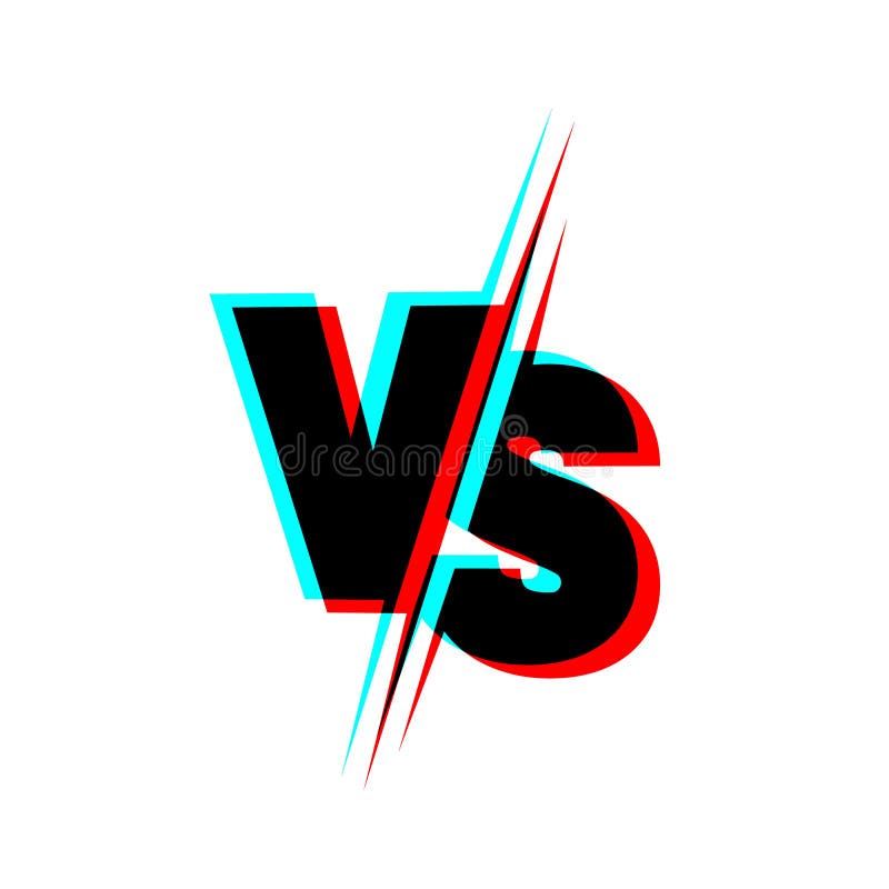 Versus Sign. Symbol with Glitch Effect Stock Illustration ...