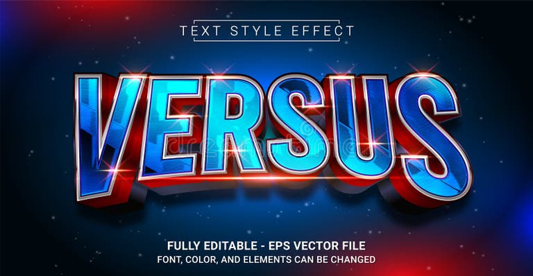 Versus Text Style Effect. Editable Graphic Text Template Stock Vector ...