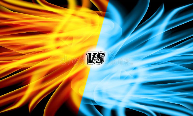 Versus Vector Symbol with Fire Frames. VS Letters. Flame Fight ...