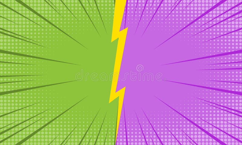 Versus or VS Background in Comic Style - Fight with Green and Purple ...