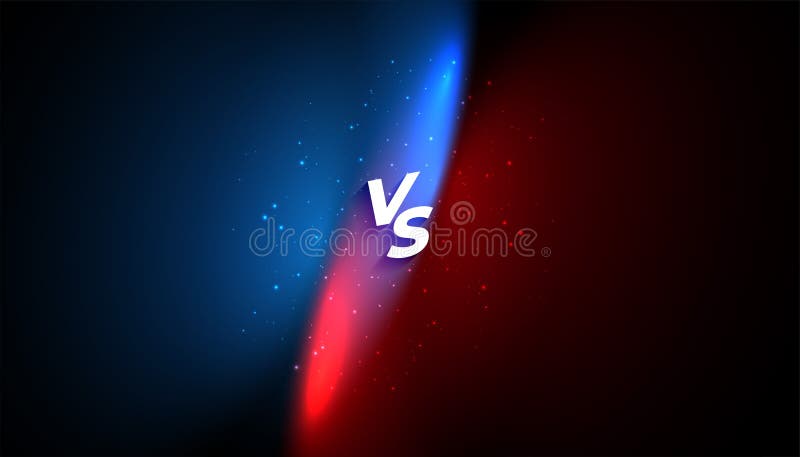 Versus Vs Banner Design with Blue and Red Light Effect Stock ...