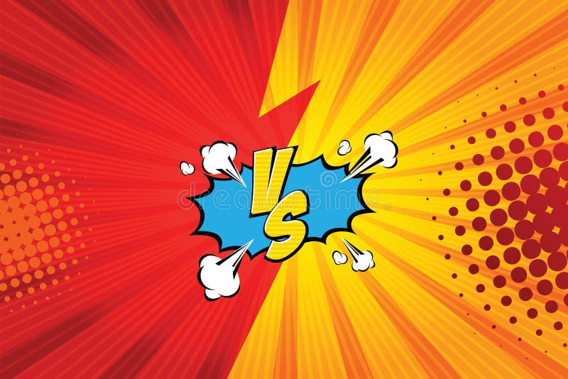 Versus. Vs. Fight Backgrounds Comics Style Design. Vector Illustration ...